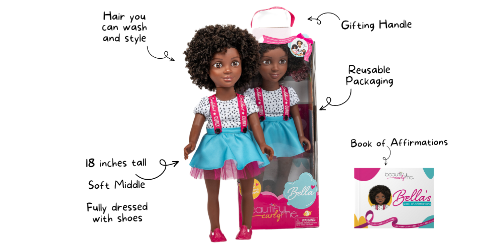 Beautiful Curly Me Bella – 18 inch Doll with Natural Curly Hair