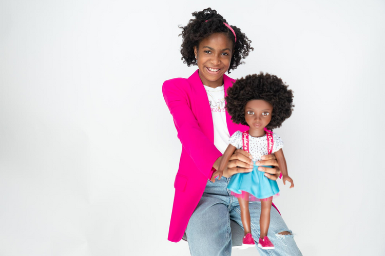 Bella 18-Inch Black Doll with Natural Curly Hair | Beautiful Curly Me
